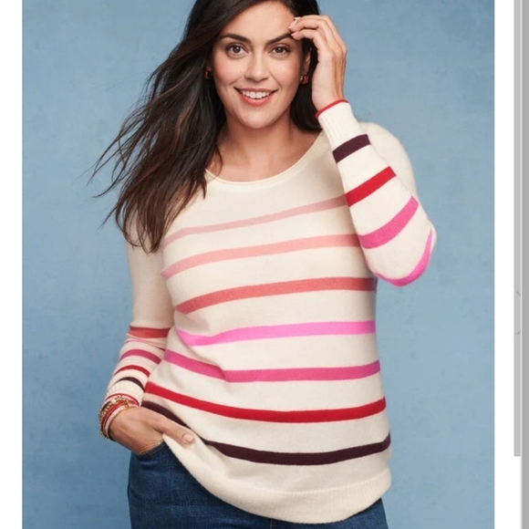 Talbots | Sweaters | Talbots Large Petite Cashmere Striped Sweater ...